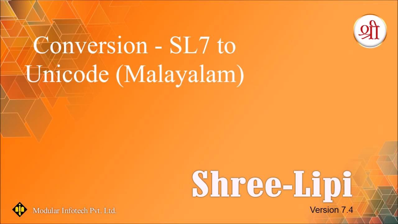 Conversion - SL7 to Unicode (Malayalam) - YouTube