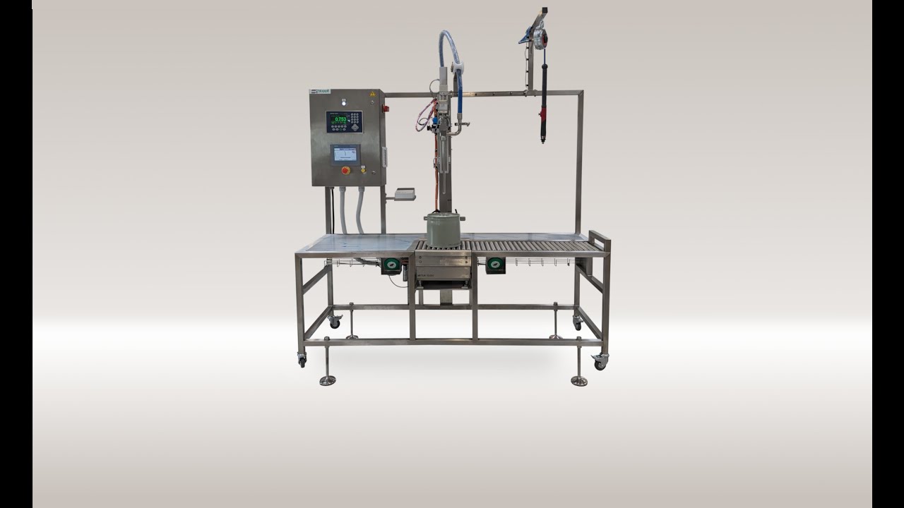 Weight top bench filling machine 100 g to 10 kg - YouTube
