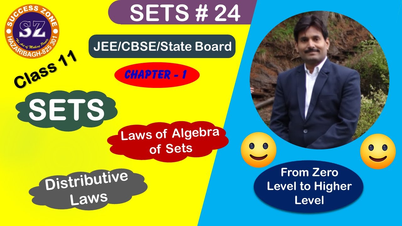 Sets I Math Class 11 I L -24 I Laws of Algebra of Sets I Distributive ...