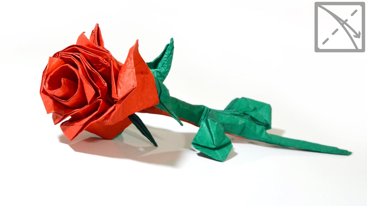 Origami One Rose Tutorial with Diagrams - YouTube