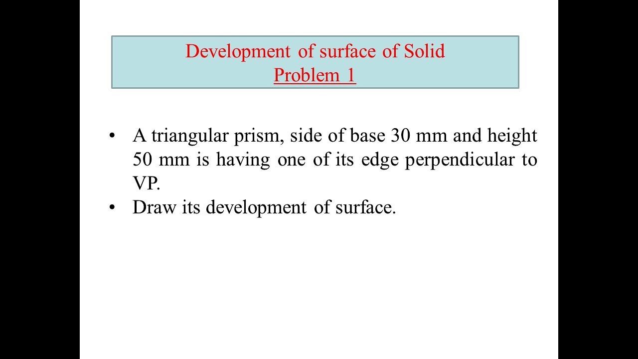 problem:1 triangular prism development of surface of solid - YouTube