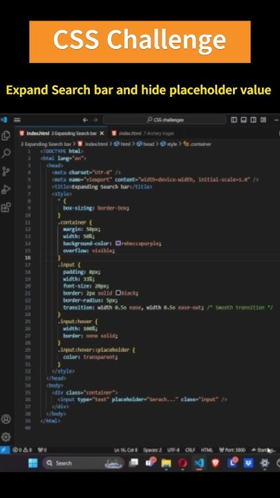 Hover Effect on Search box | #webdev #coding #htmlcss @coderMr.Bishtji - YouTube