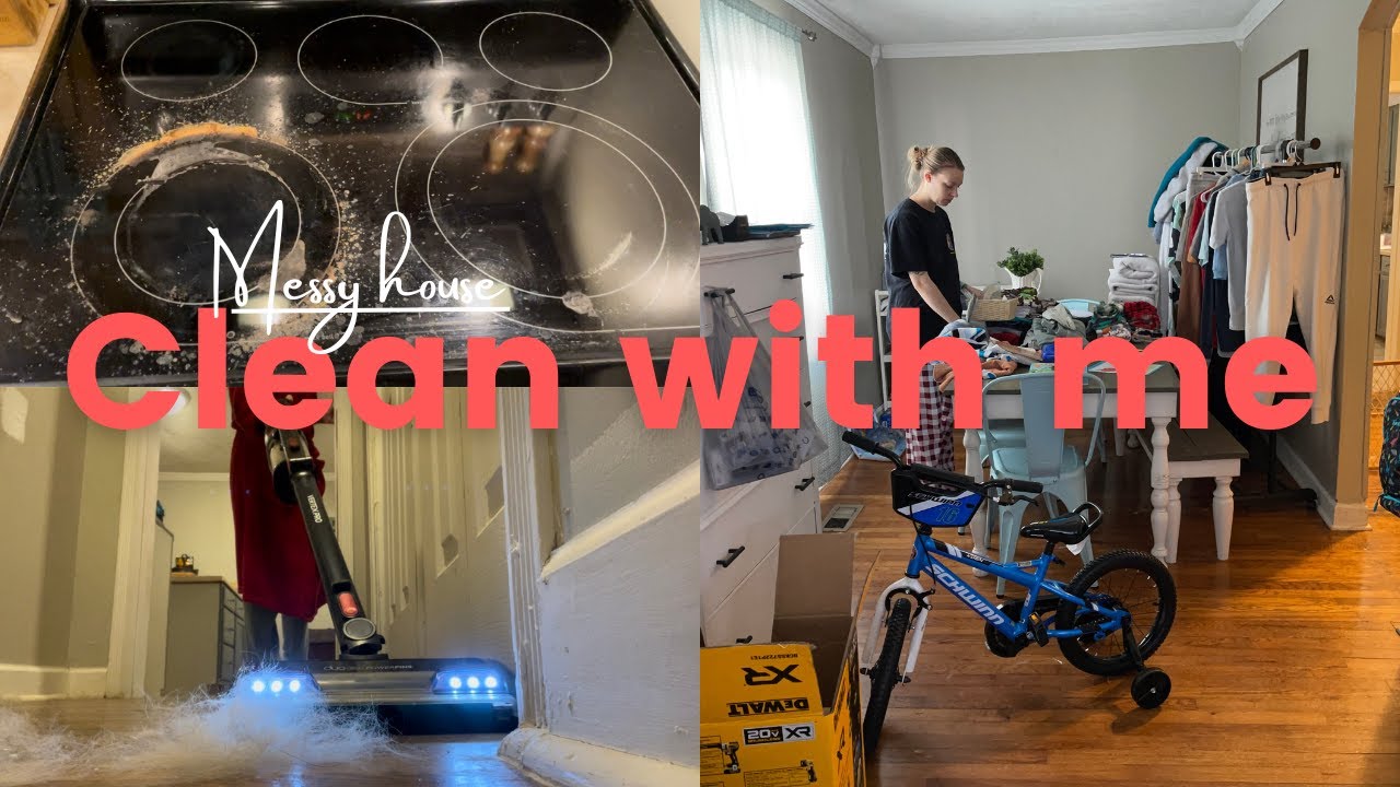 Messy house clean with me || speed clean - YouTube