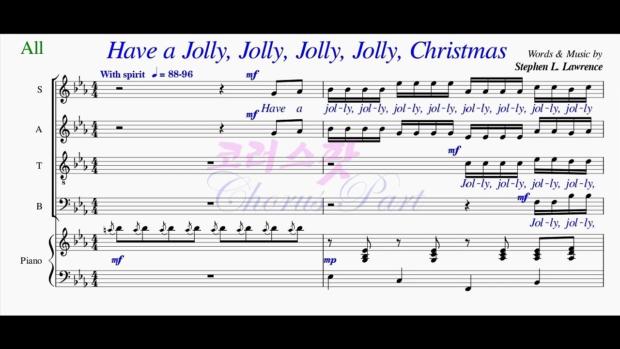 [CP#000717-All] [혼성] Have a Jolly, Jolly, Jolly, Jolly, Christmas - YouTube