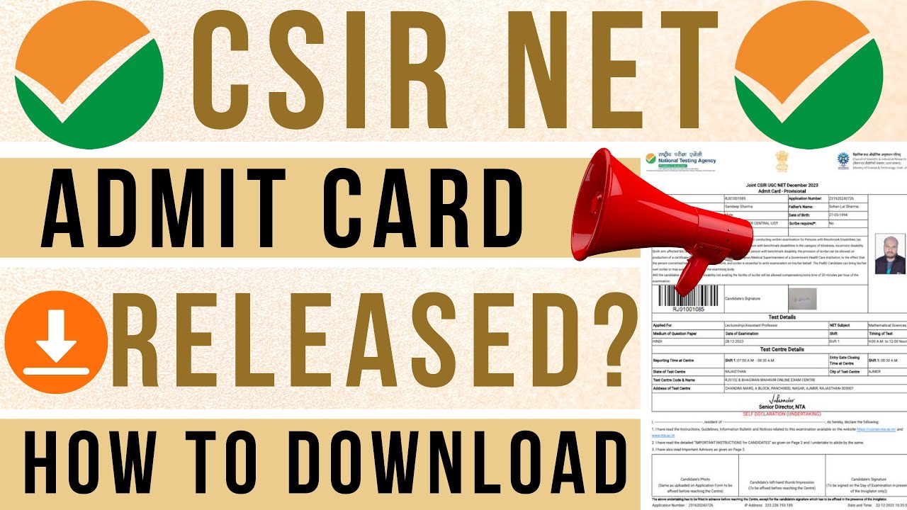 csir net admit card 2025 | csir ugc net admit card 2025 download ...
