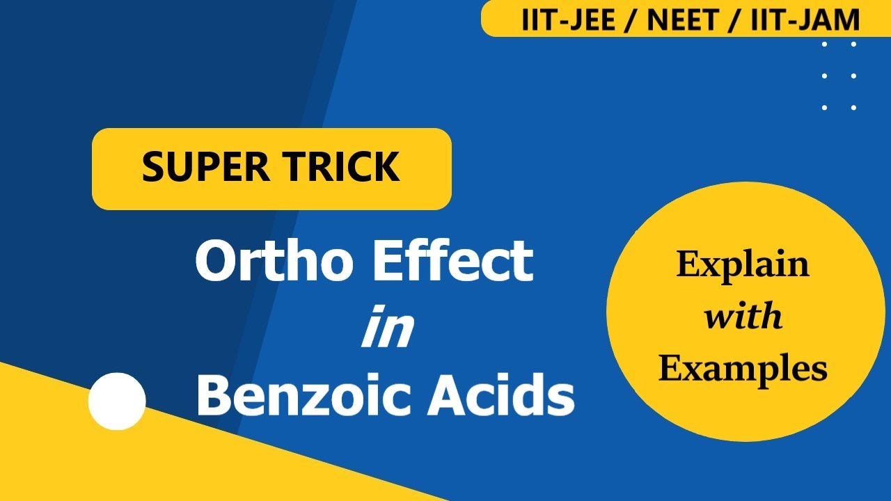 Ortho Effect in Organic Chemistry| Benzoic Acid| Acid Base Chemistry ...