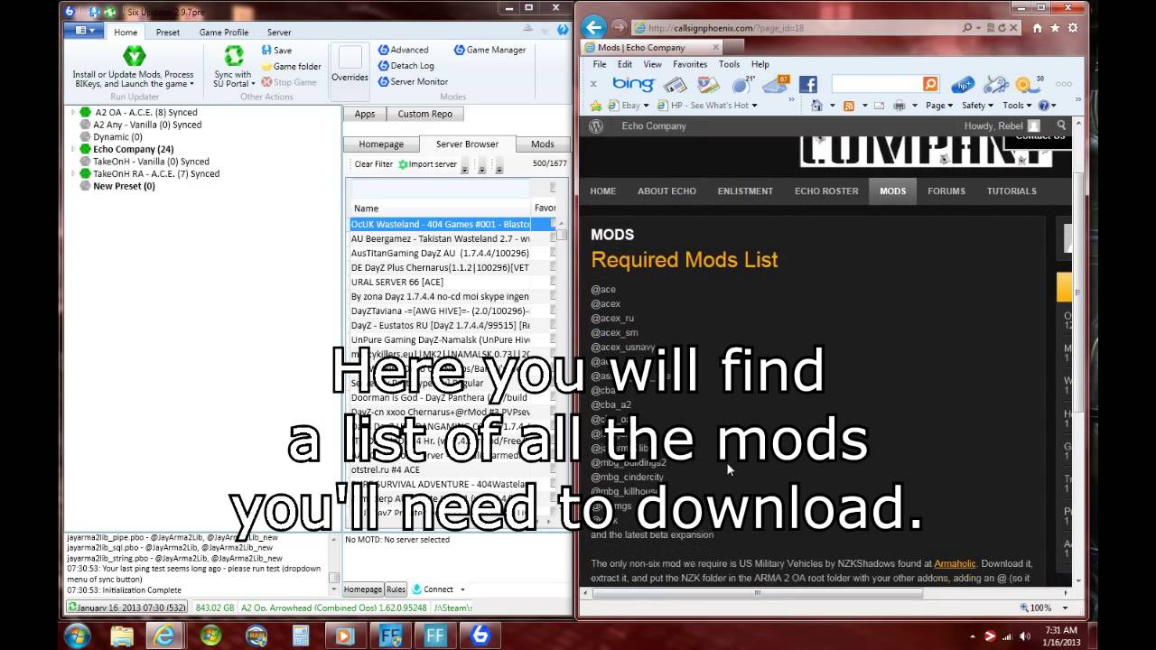 Echo Company Six Updater tutorial - YouTube