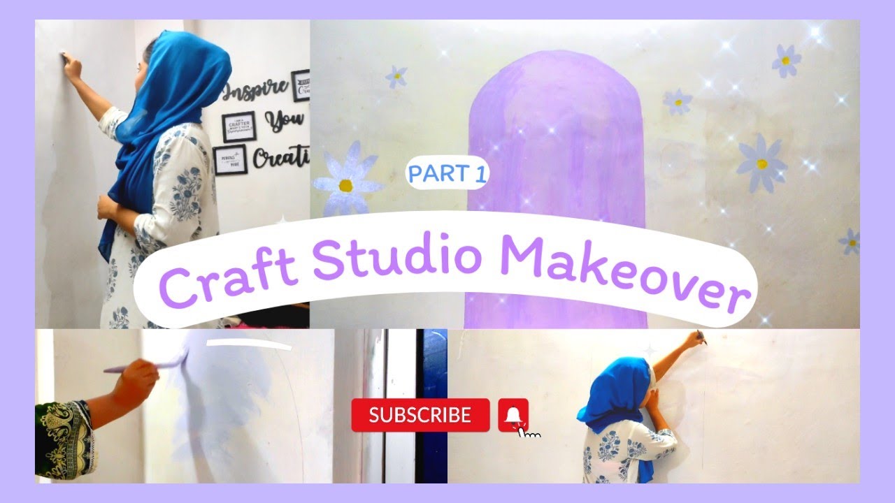 My Dream Craft Studio Makeover || Part 1 || Painting My Aesthetic Craft ...