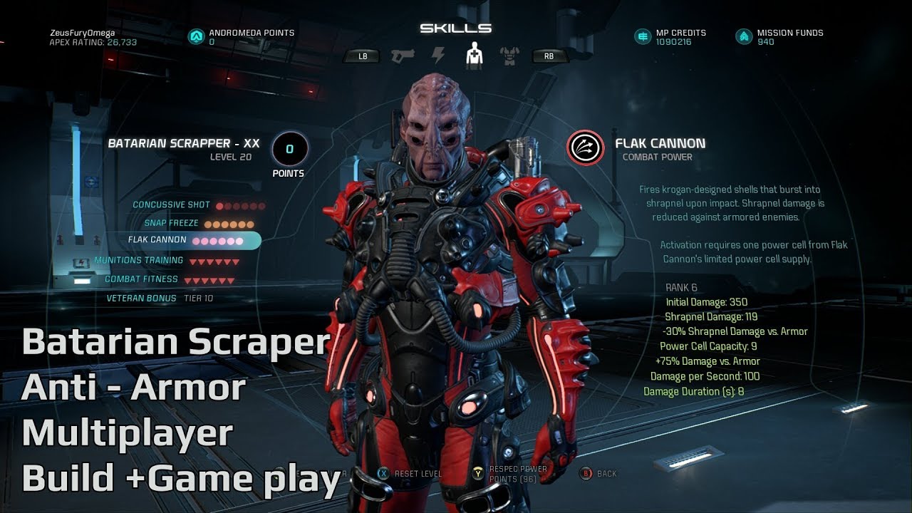 Batarian Scraper Build "Anti-Armor" - Mass Effect Andromeda - YouTube