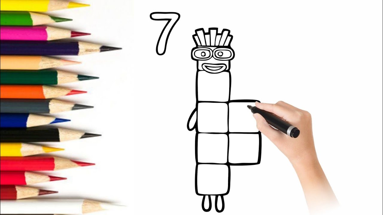 How to Draw Numberblock 7 Easy for Kids | Step-by-Step Drawing Tutorial ...