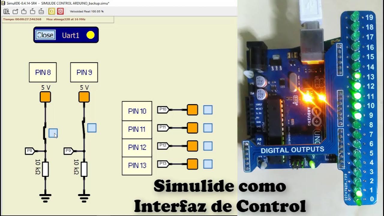 Demo - Simulide como Interfaz de Control - Arduino - YouTube