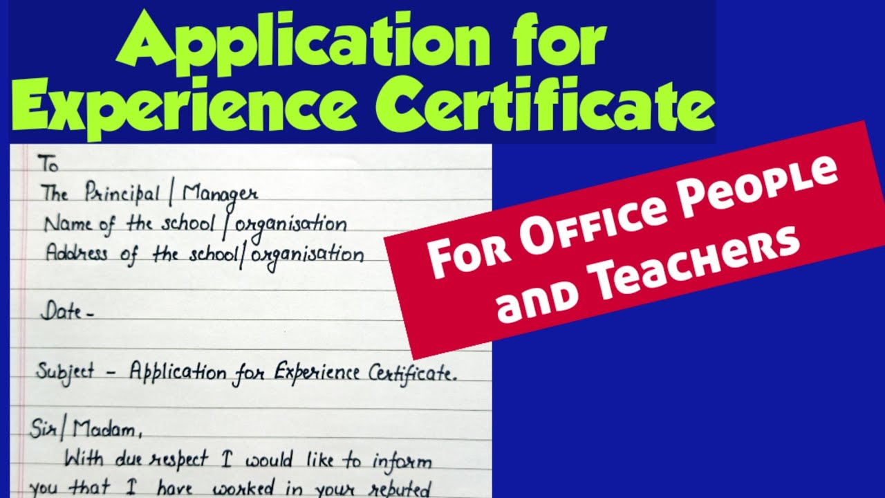 Application For Experience Certificate experience Certificate Application For Experience Certificate experience Certificate