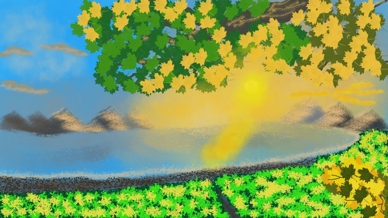 Drawing nature with the most beautiful sun you have ever seen in four ...