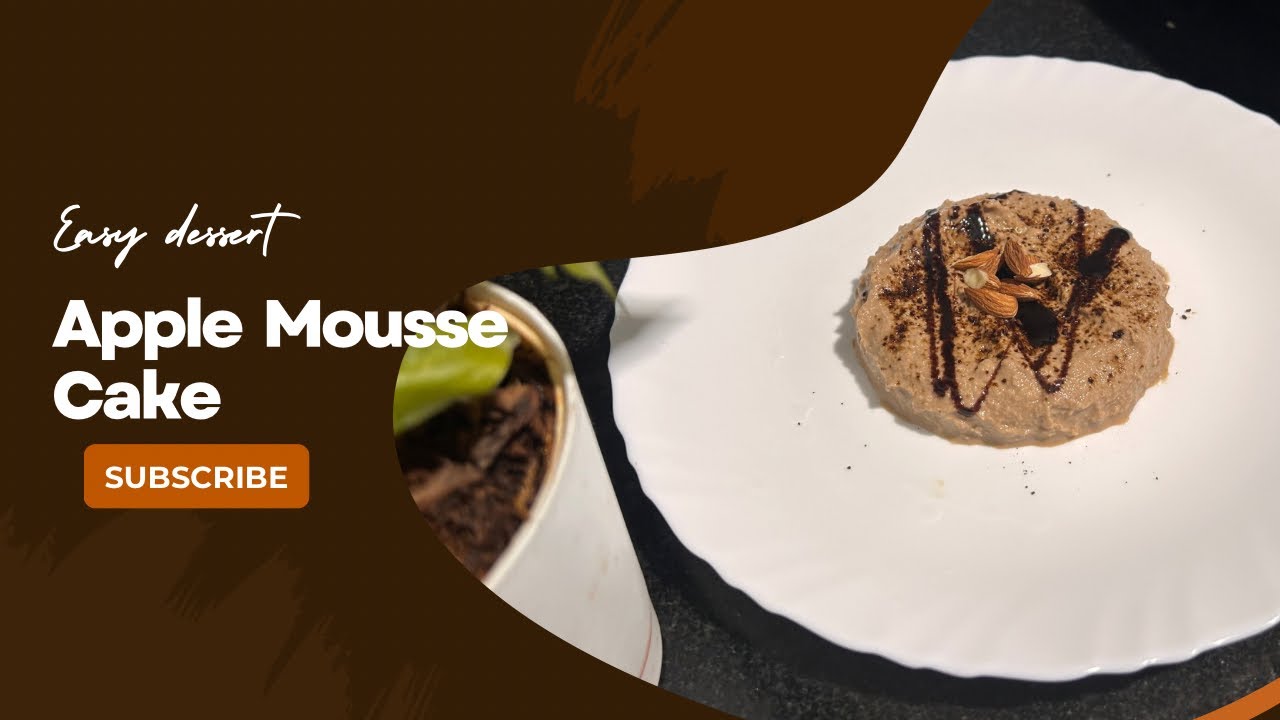 Easy Apple Mousse Cake| Cooking | No bake cake - YouTube
