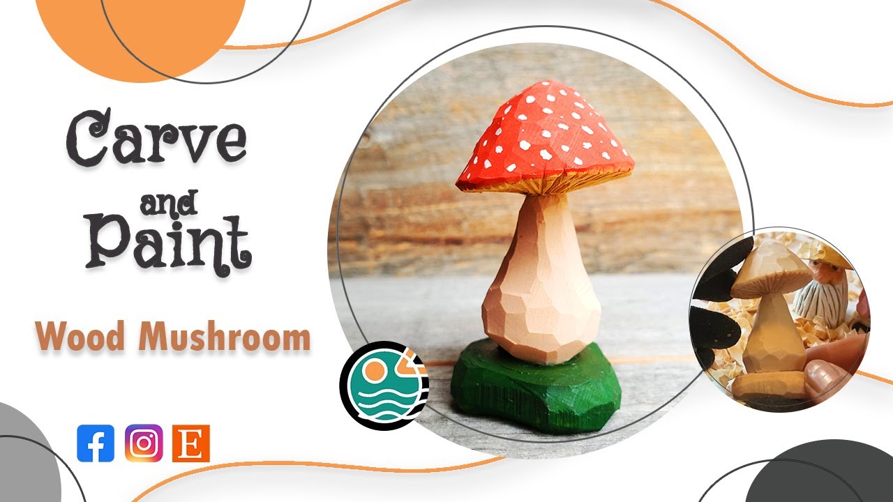 From a piece of wood to a beautiful mushroom: Mushroom Carving Totorial ...