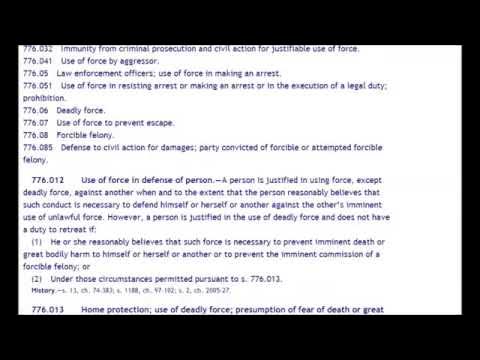 Stand Your Ground 101, in layman's terms per Trayvon Martin George ...