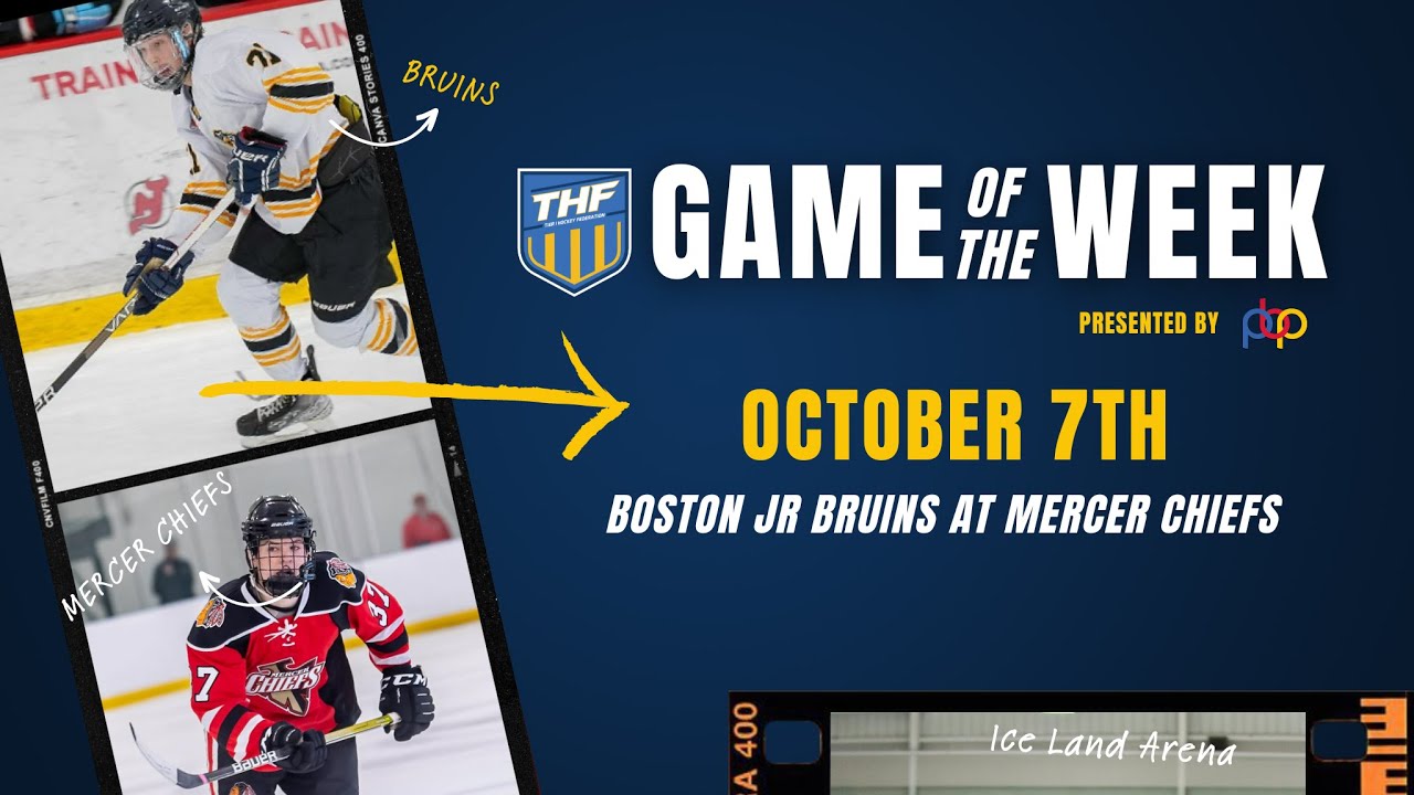 Game of the Week 10-7-23: Boston Junior Bruins at Mercer Chiefs - YouTube