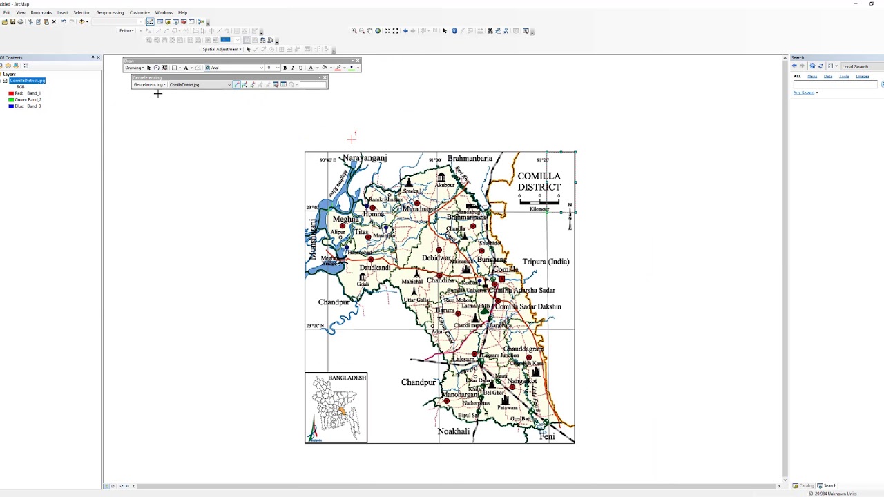 Basic Georeferencing in Arc Map - YouTube
