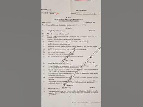 📚 #pyq #aktu | UHV pyq | Universal Human Values 2022-23 , #btech( CSE branch ) - YouTube