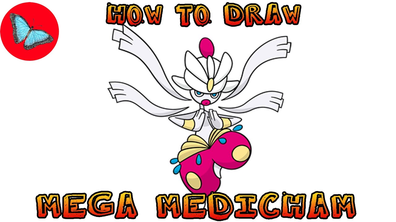 How To Draw Mega Medicham From Pokemon | Drawing Animals - YouTube