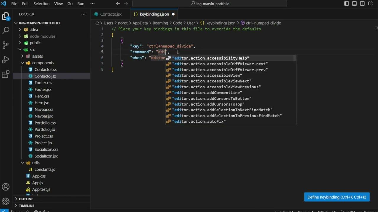 Como comentar una sección de código con un atajo de teclado en vscode ...