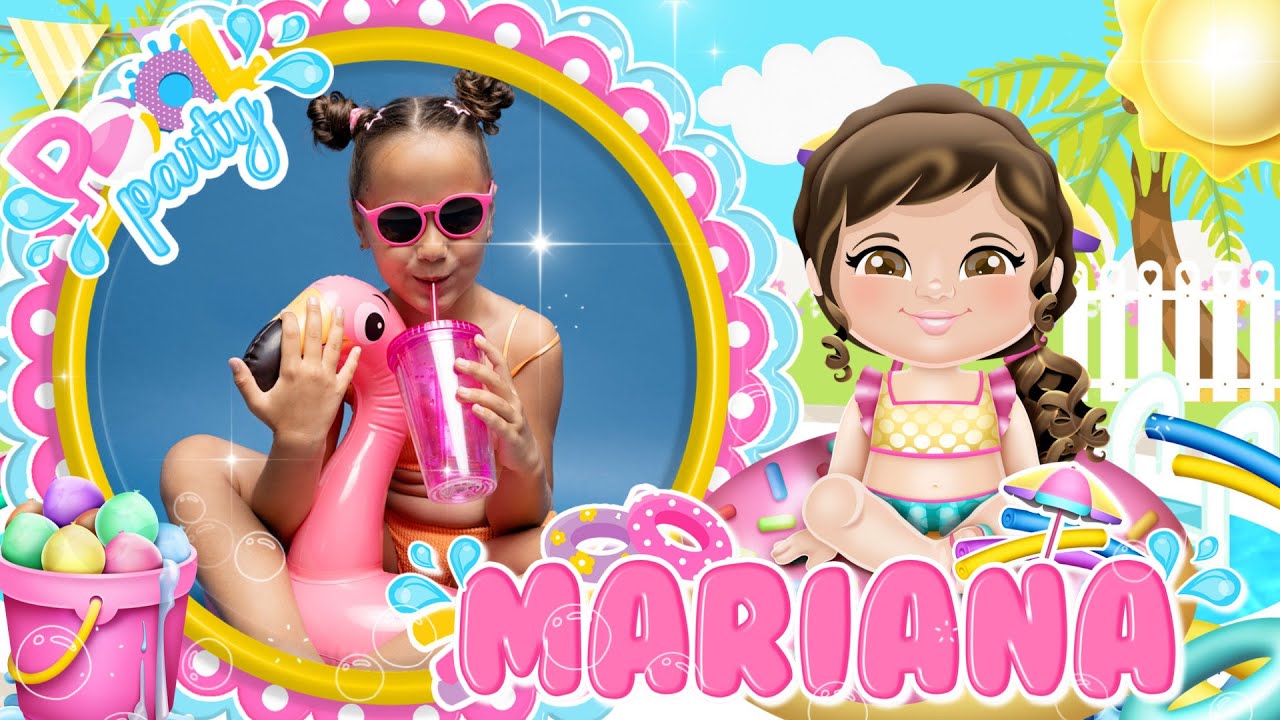 Convite Animado Pool Party Menina - YouTube