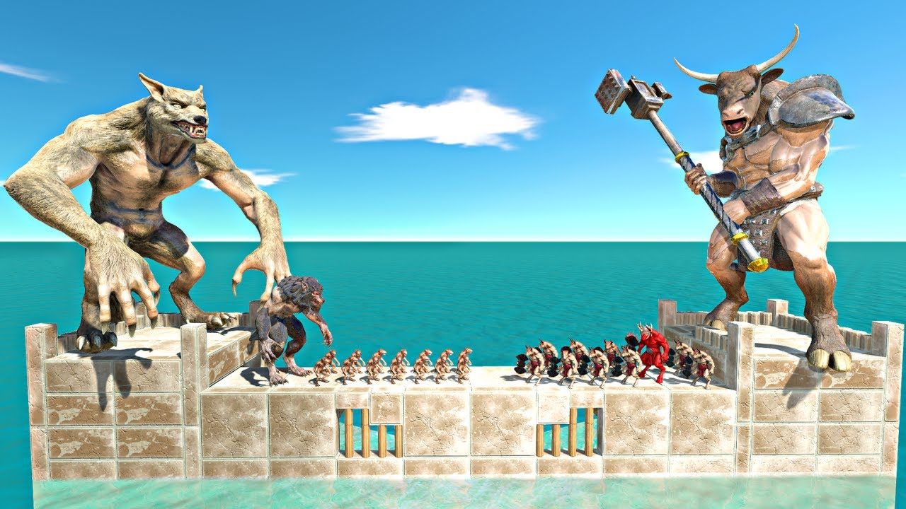 Minotaur Evolution Castle Challenge | Mutant Werewolf Evolution Team vs Minotaur Evolution Team ...