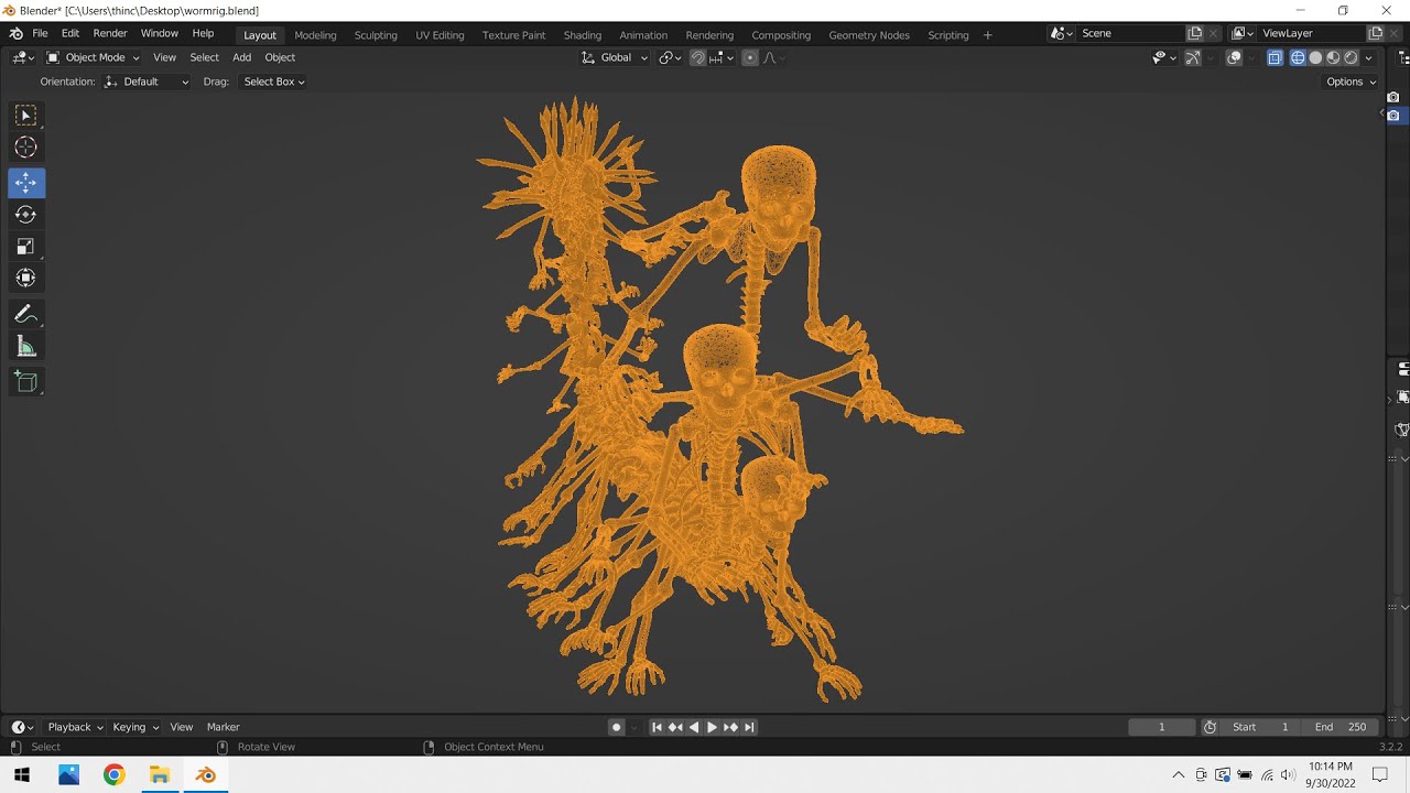 rigging a human skeleton centipede problems blender - YouTube