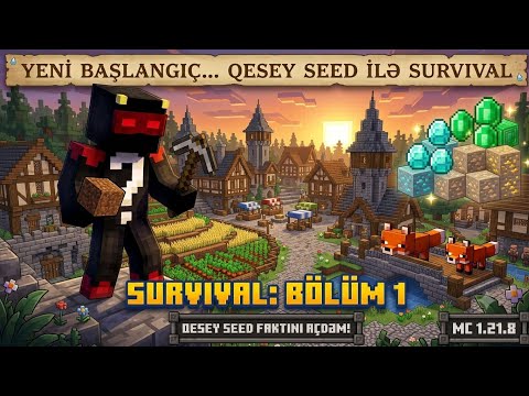 1.21.8 TEZE SERI (1 BOLUM) (ŞOK SEED)😱SURVIVAL BOLUM.1 (ABONE OLLL!!)