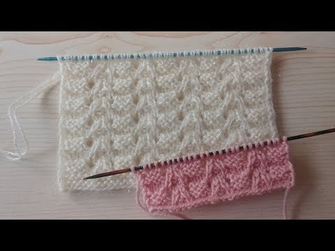 çok kolay ajurlu örgü modeli / küçük tepeler örneği/ Strickmuster / knitting patterns