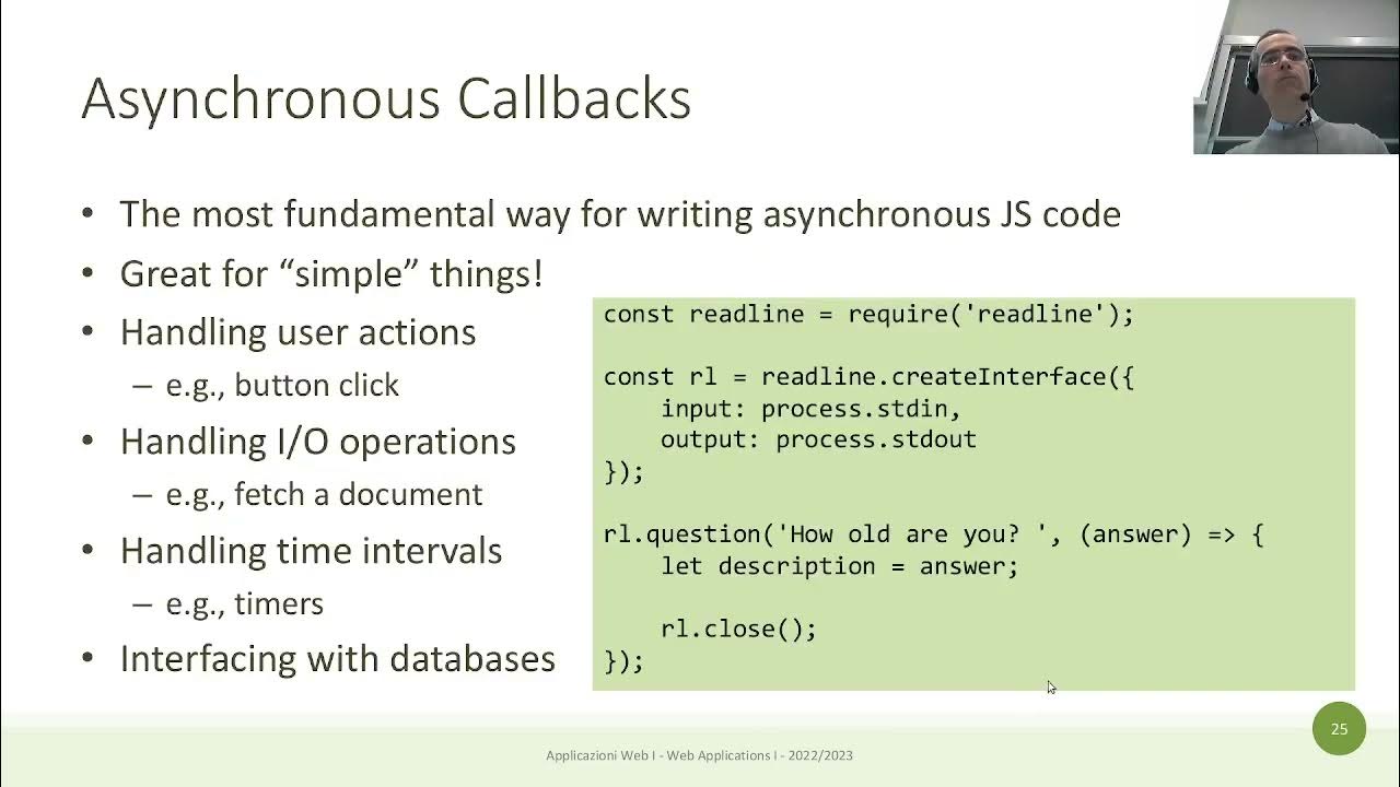 AW1-2023-L07: JS programmazione asincrona - YouTube