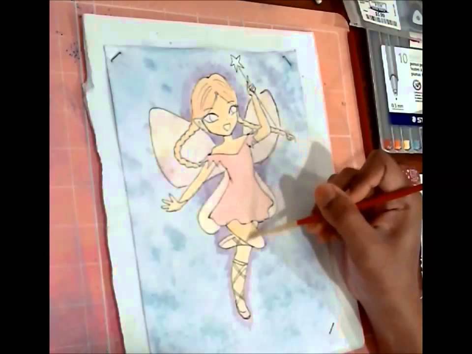Ruby the Red Fairy (Watercolor and Copic Speedpaint) - YouTube