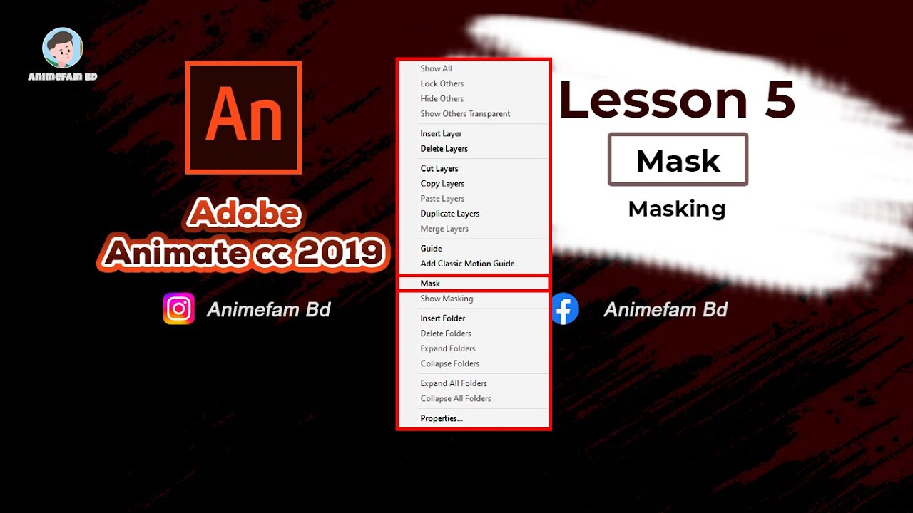 Adobe Animate cc 2019 Lesson -05 | How To Mask Object | Adobe flash basic | Animate BANGLA ...