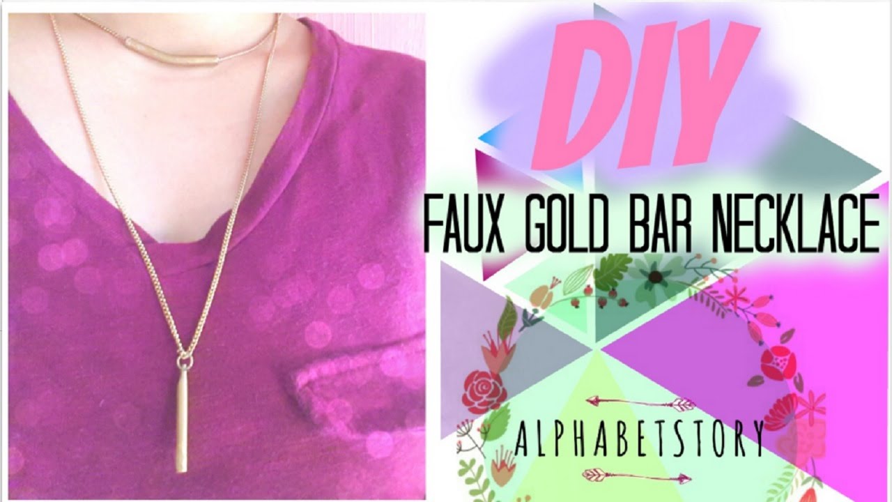 DIY: Faux Gold Bar Necklace using EMPTY GEL PEN | Upcycling | AiiMADEit ...