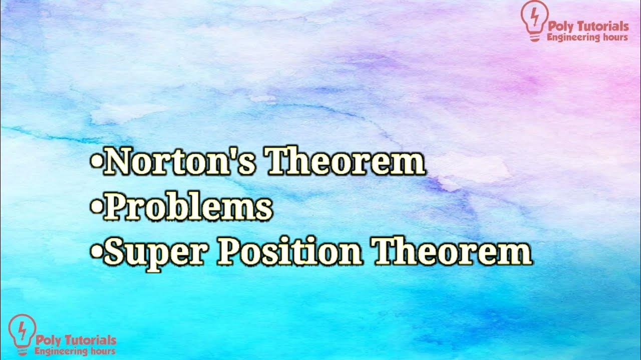 Basic Electrical Engineering/Norton's Theorem/Superposition Theorem/Solved Problems - YouTube