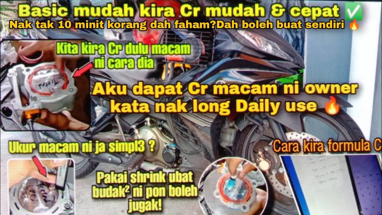 Cara kira Cr (Compression ratio) mudah dan simple 🔥 Owner cakap motor daily use - YouTube