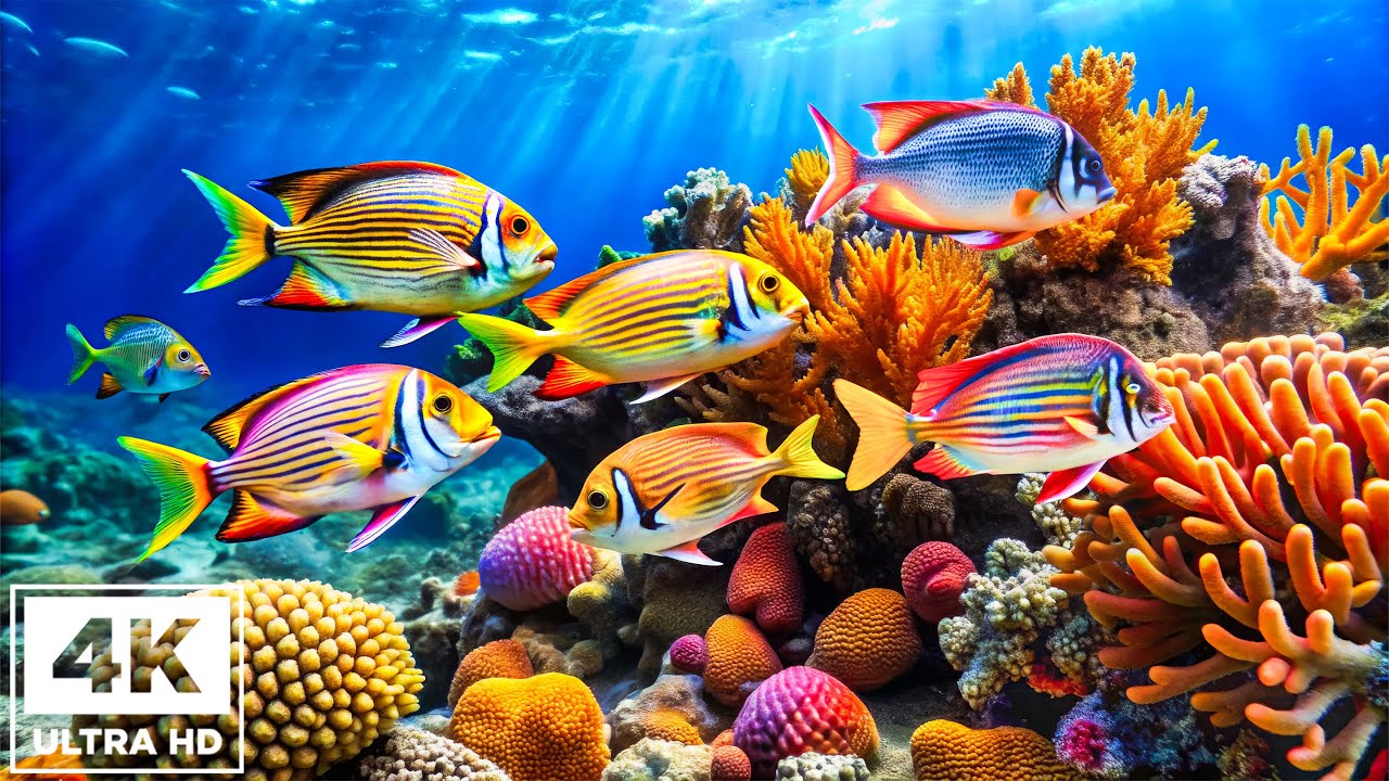 Under Red Sea 4K - Stunning Coral Reef Fish in the heart of the ocean ...