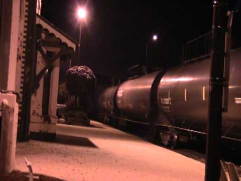 CN freight train with blue CN 2462 IC locomotive - YouTube