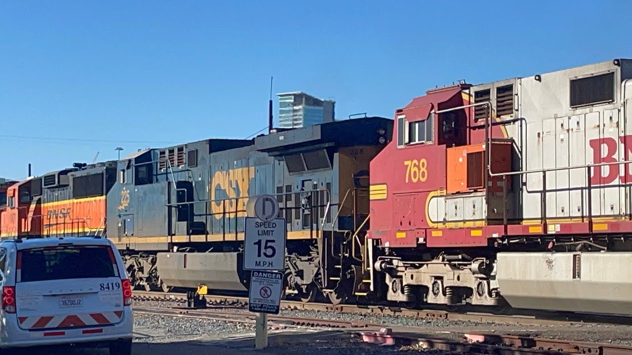 CSX 225 and BNSF 768 in San Diego! - YouTube