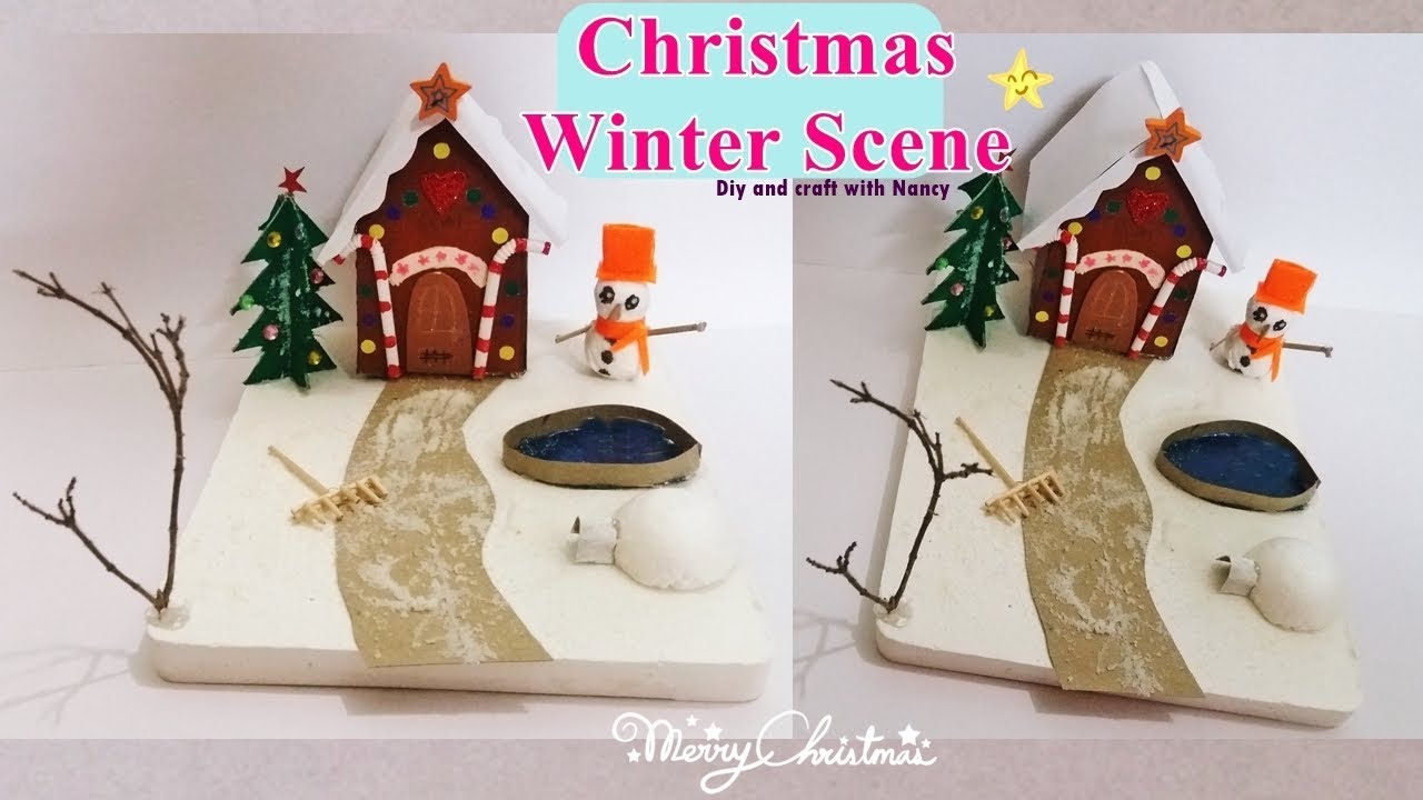 DIY- How to make Christmas Winter Scene || Christmas Room Decor - YouTube