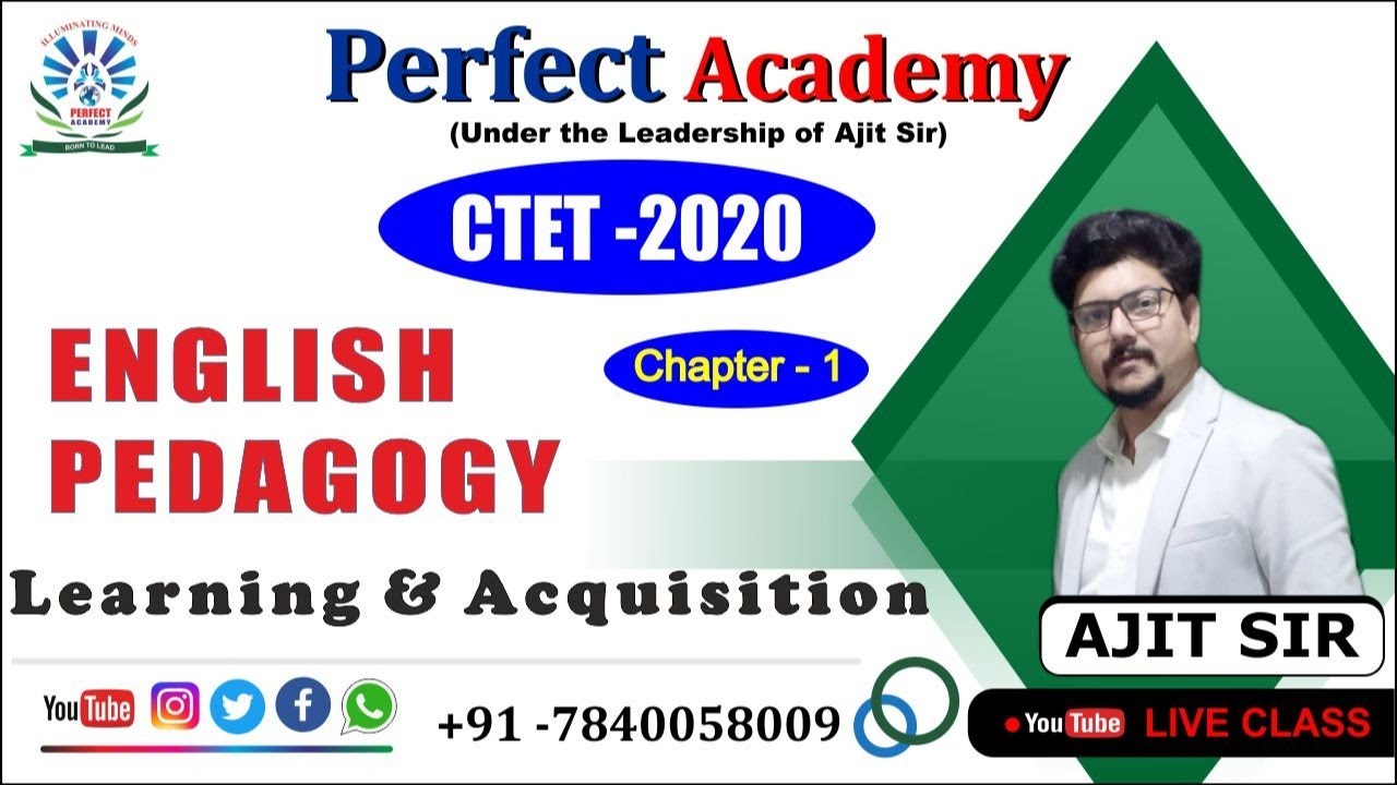 CTET-2020 | English Pedagogy |Chapter - 1 | By AJIT SIR | PERFECT ...
