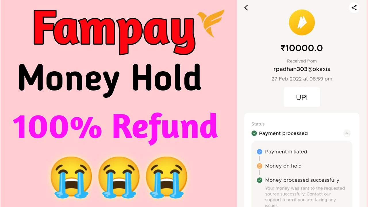 Fampay Money Hold 😭 Refund Full Process ll How To Refund Hold Money In ...