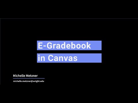 Creating an Electronic Gradebook in Canvas - YouTube