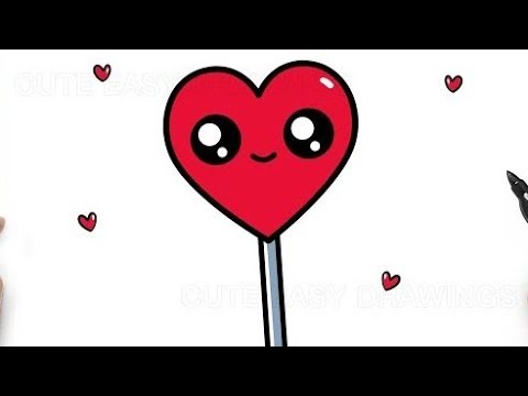 How to Draw Heart lollipop | Heart lollipop drawing | Drawing for kids ...