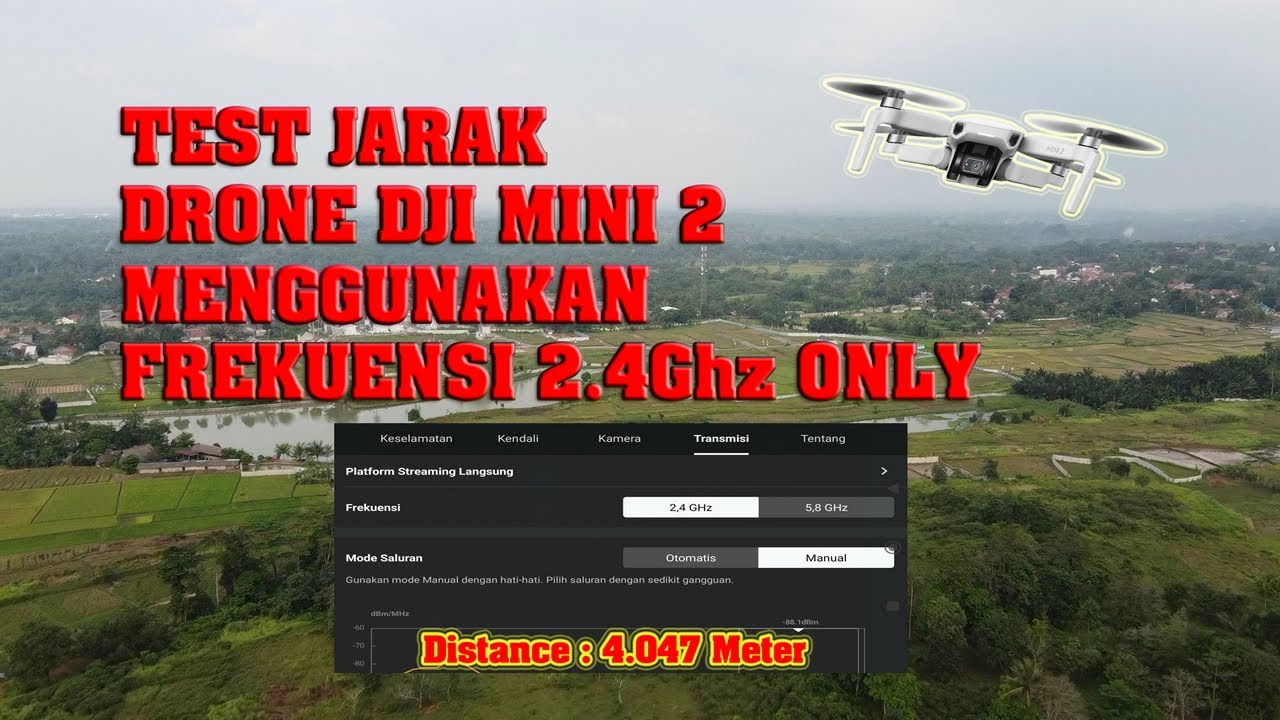 Test Jarak Ke-2 II Drone DJI Mini 2 - Menggunakan Frekuensi 2.4Ghz Only ...