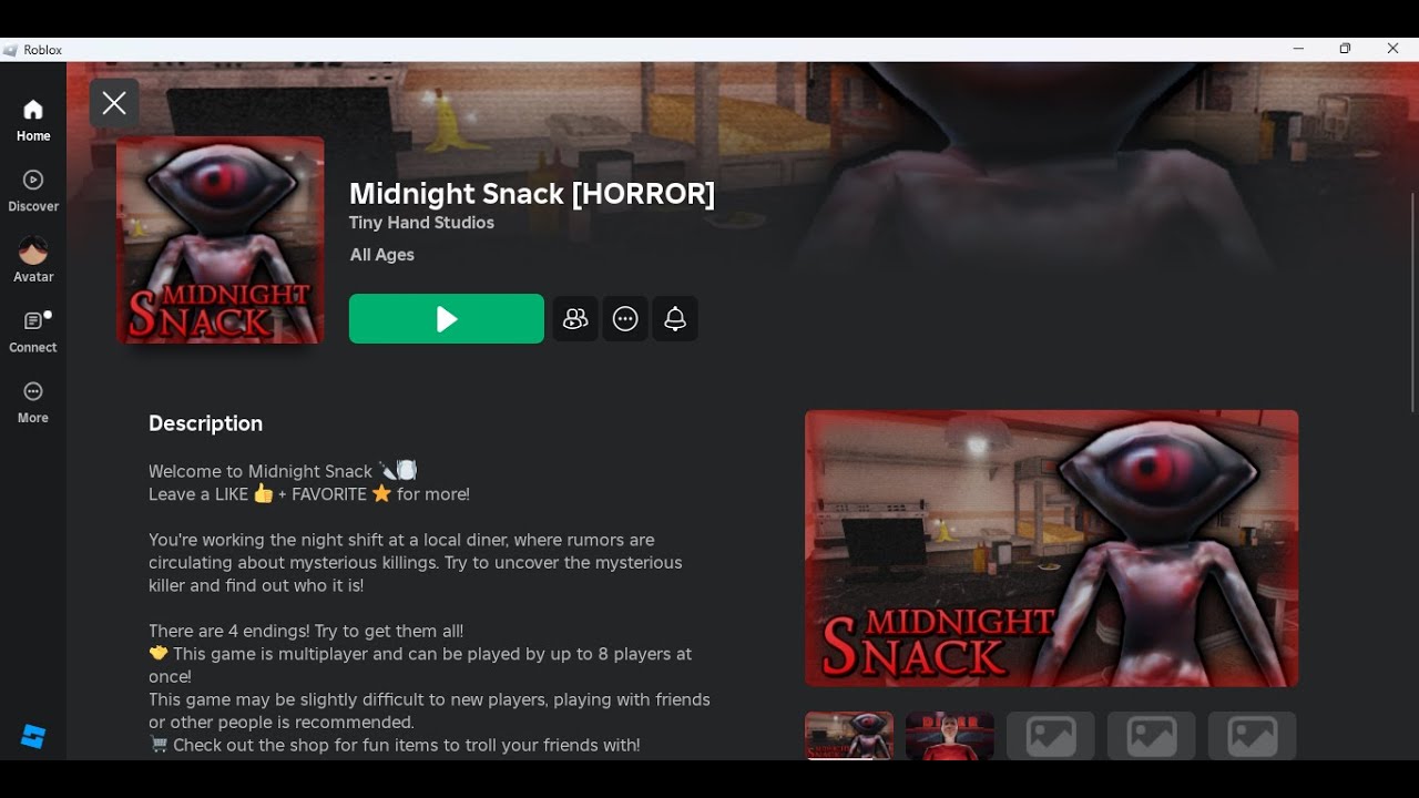 roblox midnight snack horror - YouTube
