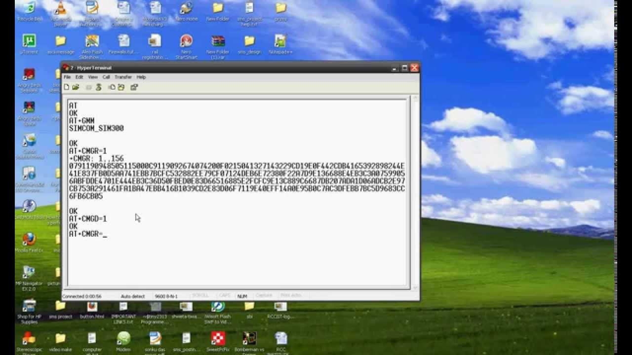How to use AT command in Hyperterminal - YouTube
