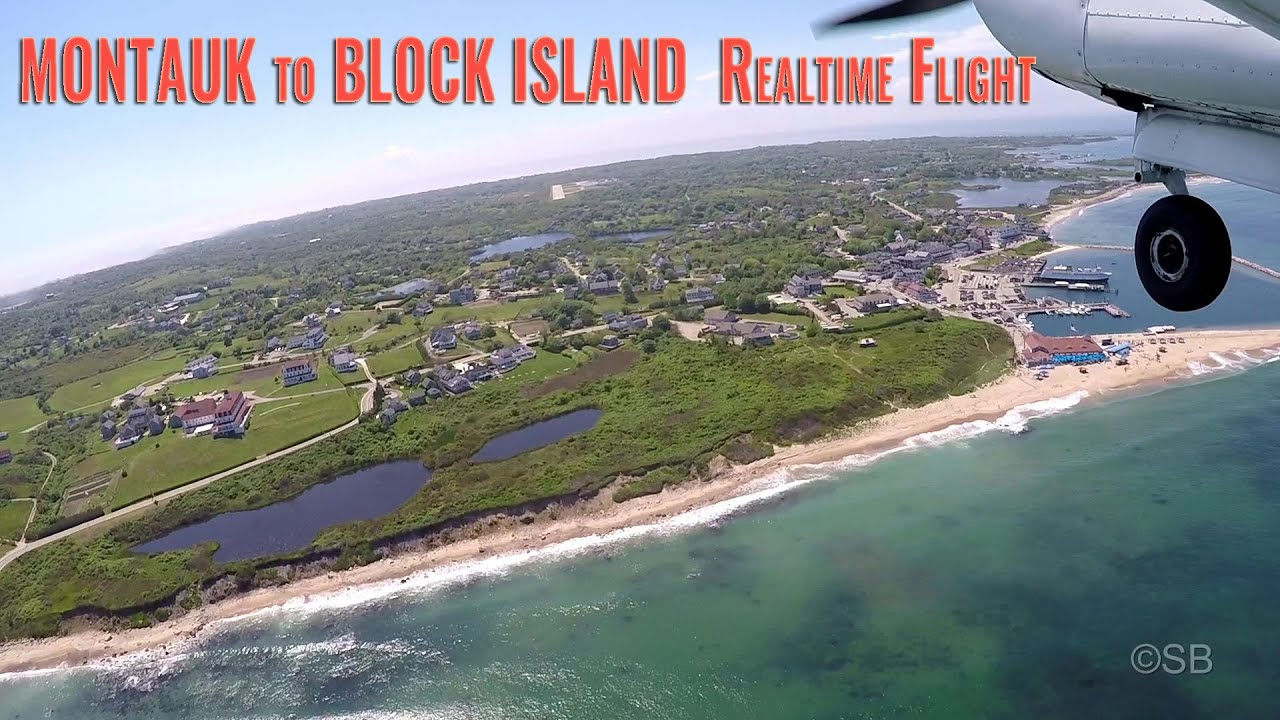 Block Island, RI, Landing Rwy 28: Full flight from Montauk, NY, Takeoff ...