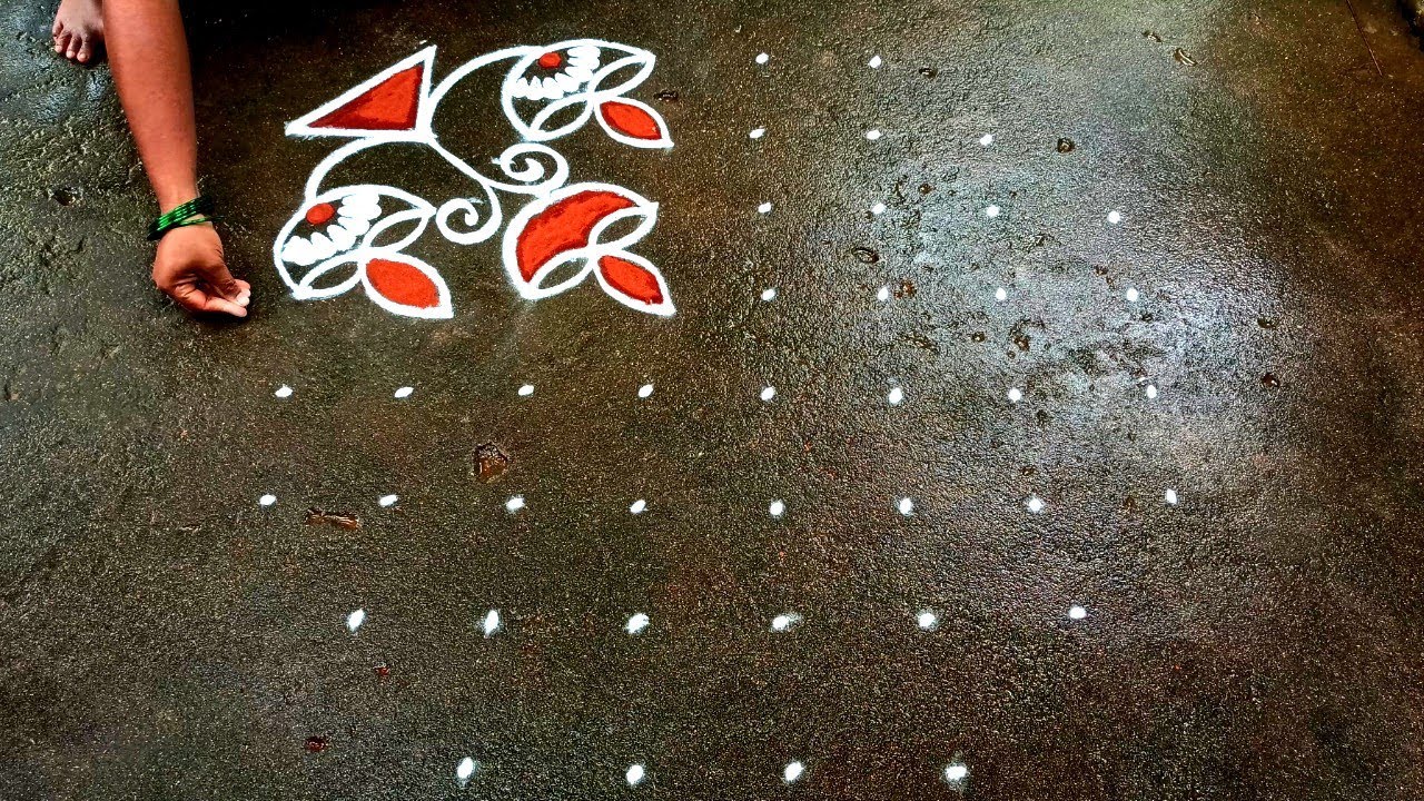 Diwali 2022 aduku villaku kolam|8*4*4 dots Deepavali villaku kolam|diya ...