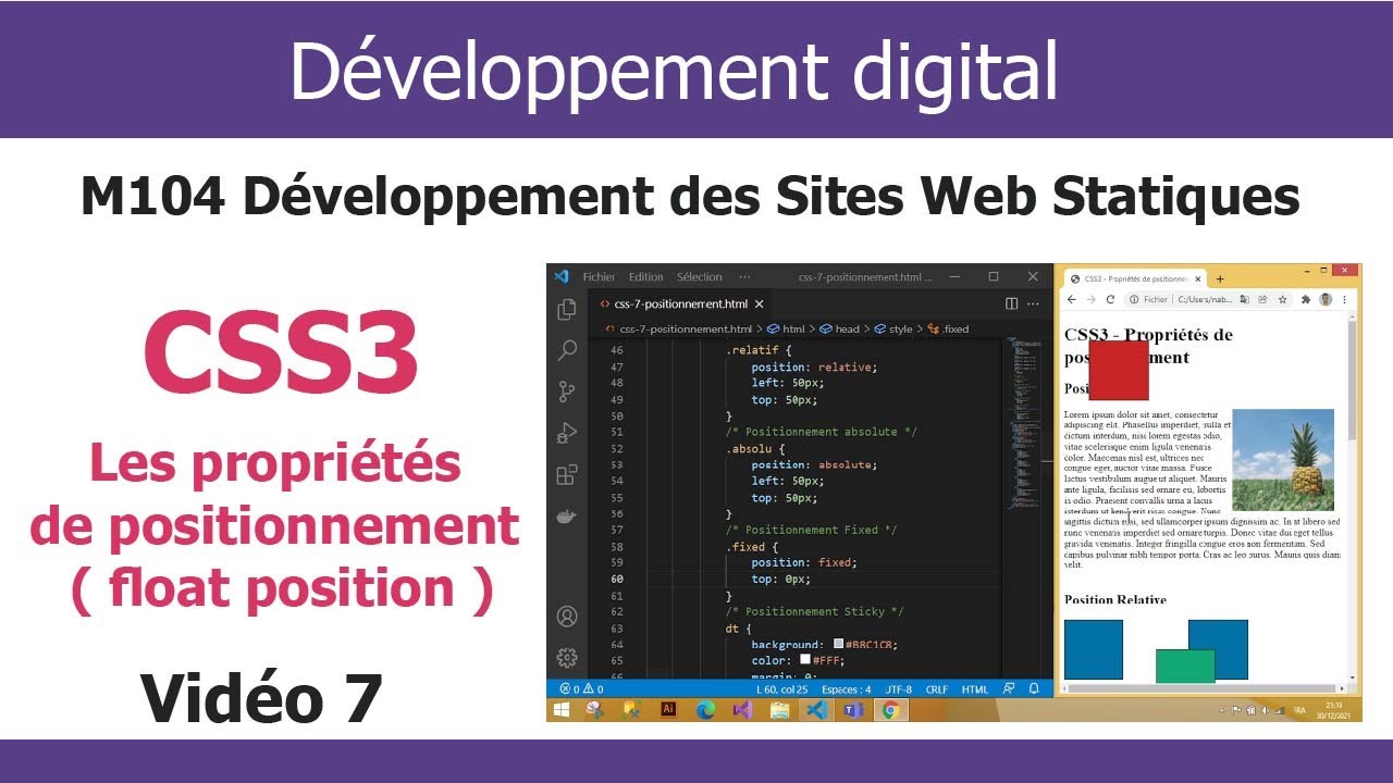 CSS3 Darija V7 : Les propriétés de positionnement ( float position ...
